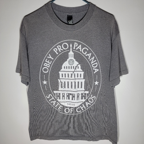 Obey | Shirts | Y2k Obey Propaganda State Of Chaos T | Poshmark